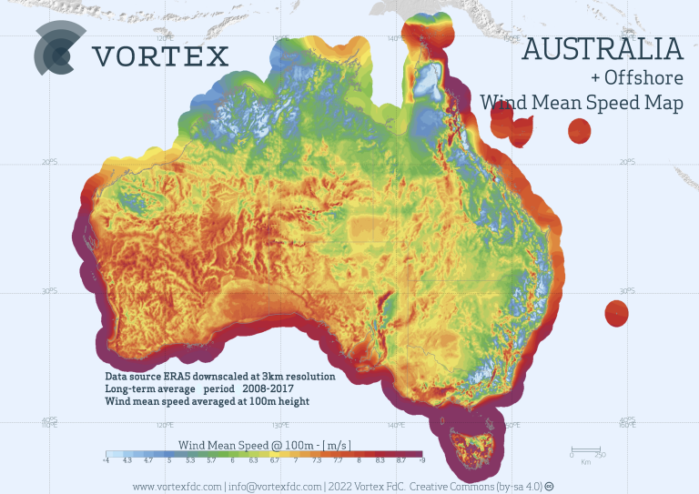 Offshore Wind Resource Australia - VORTEX