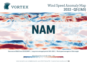 Wind Speed Anomaly Maps 2022 Q3 NAM - VORTEX