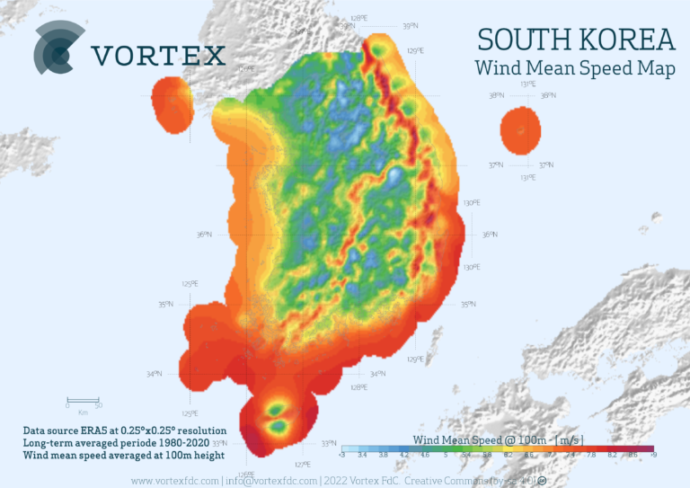 South Korea Wind Map - VORTEX