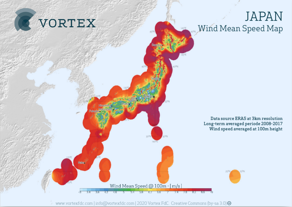 Japan Offshore Wind Map - VORTEX